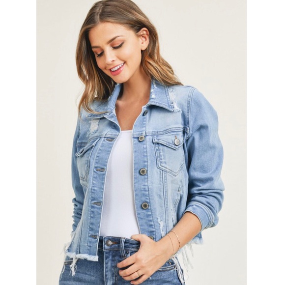 Risen Jeans | Jackets & Coats | Nwt Distressed Vintage Frayed Hem ...